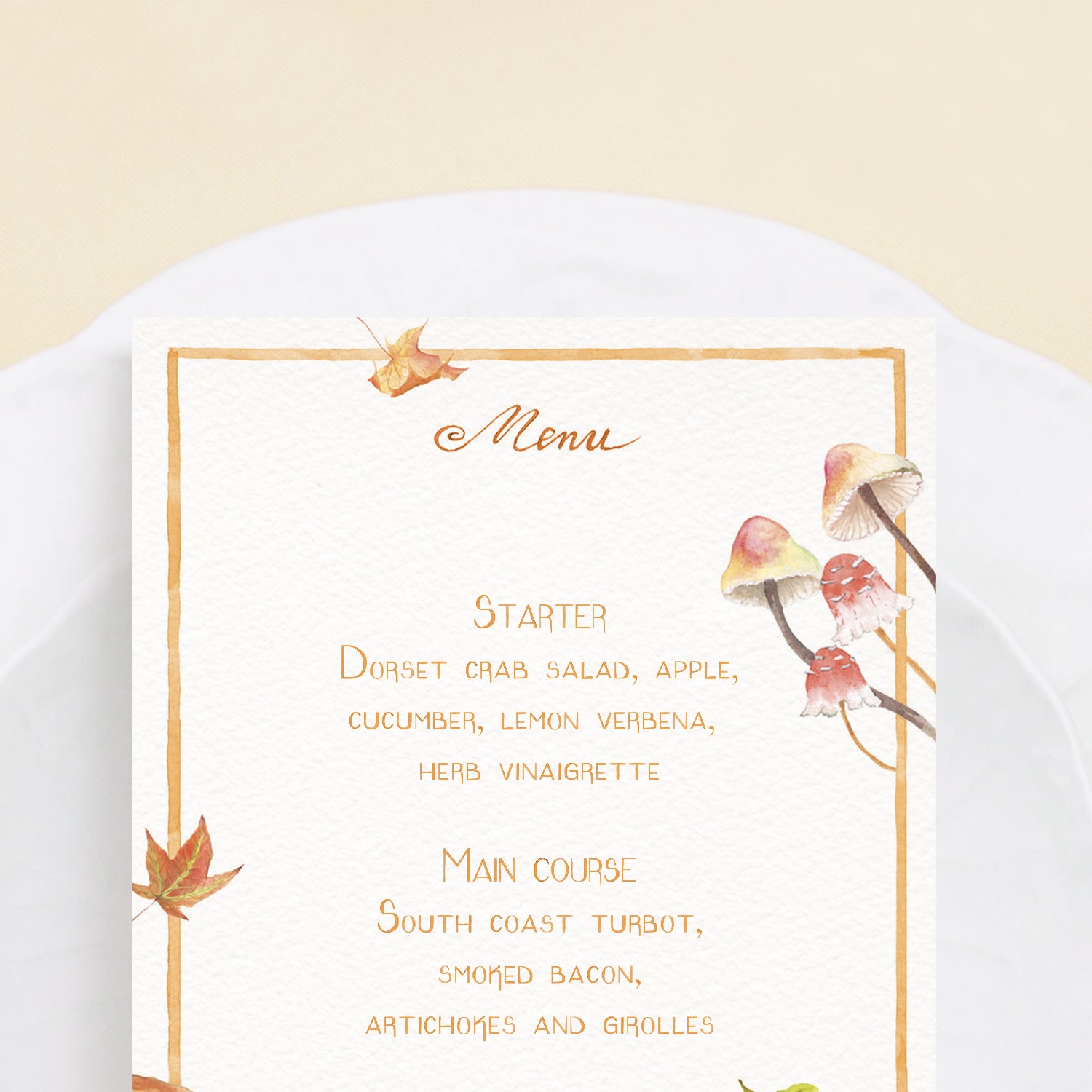 Forest Mushrooms Menus – Clementina Sketchbook