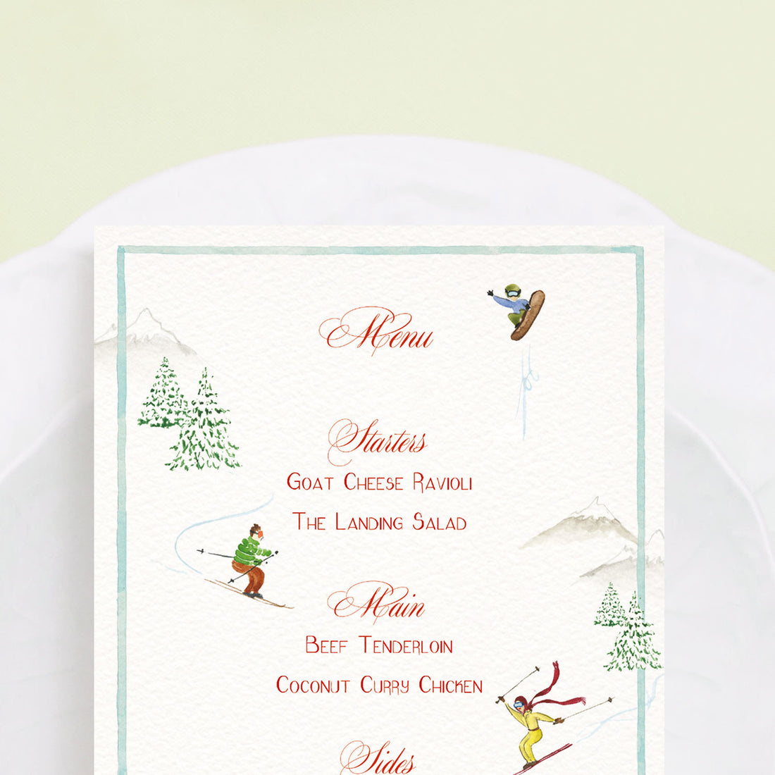 Mountain Activities Menus – Clementina Sketchbook