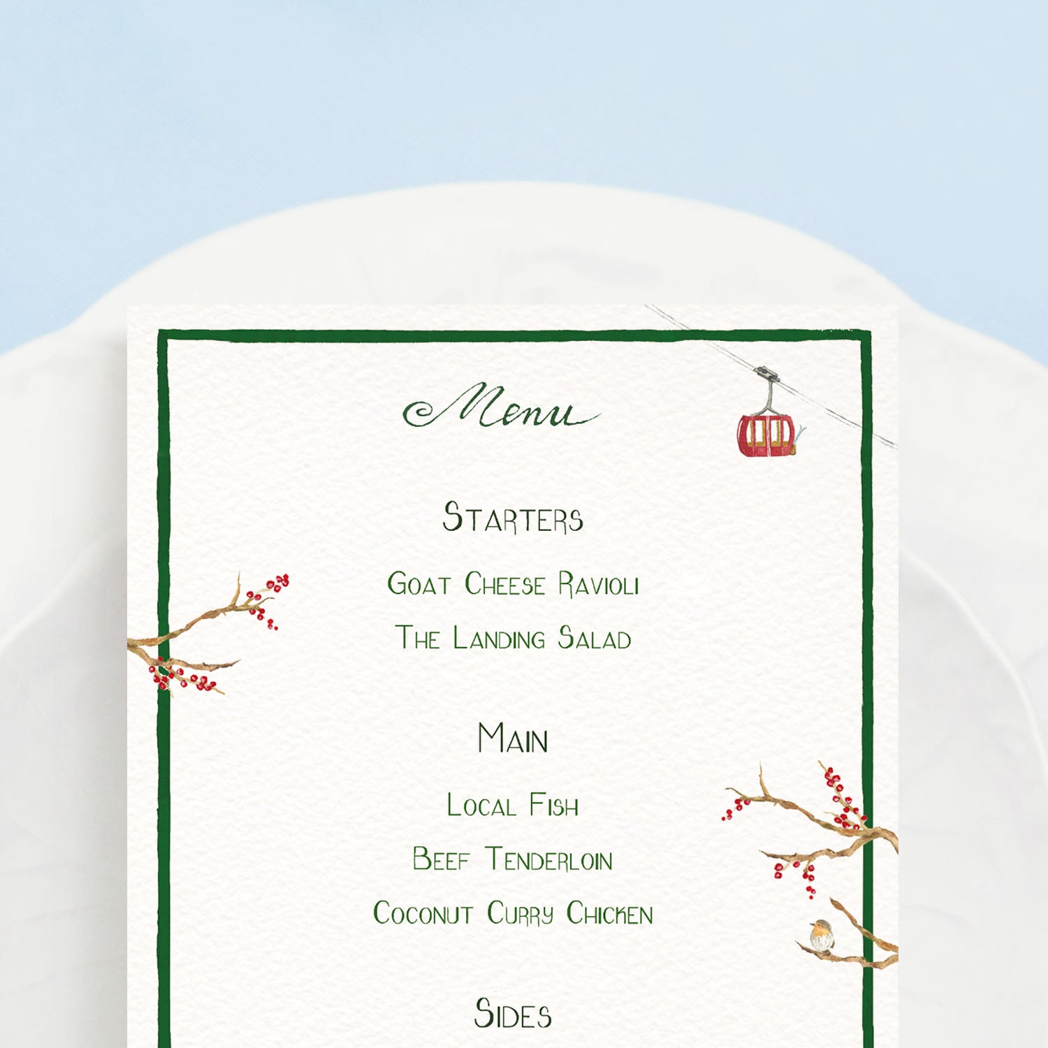 Winter Mountains Menus – Clementina Sketchbook